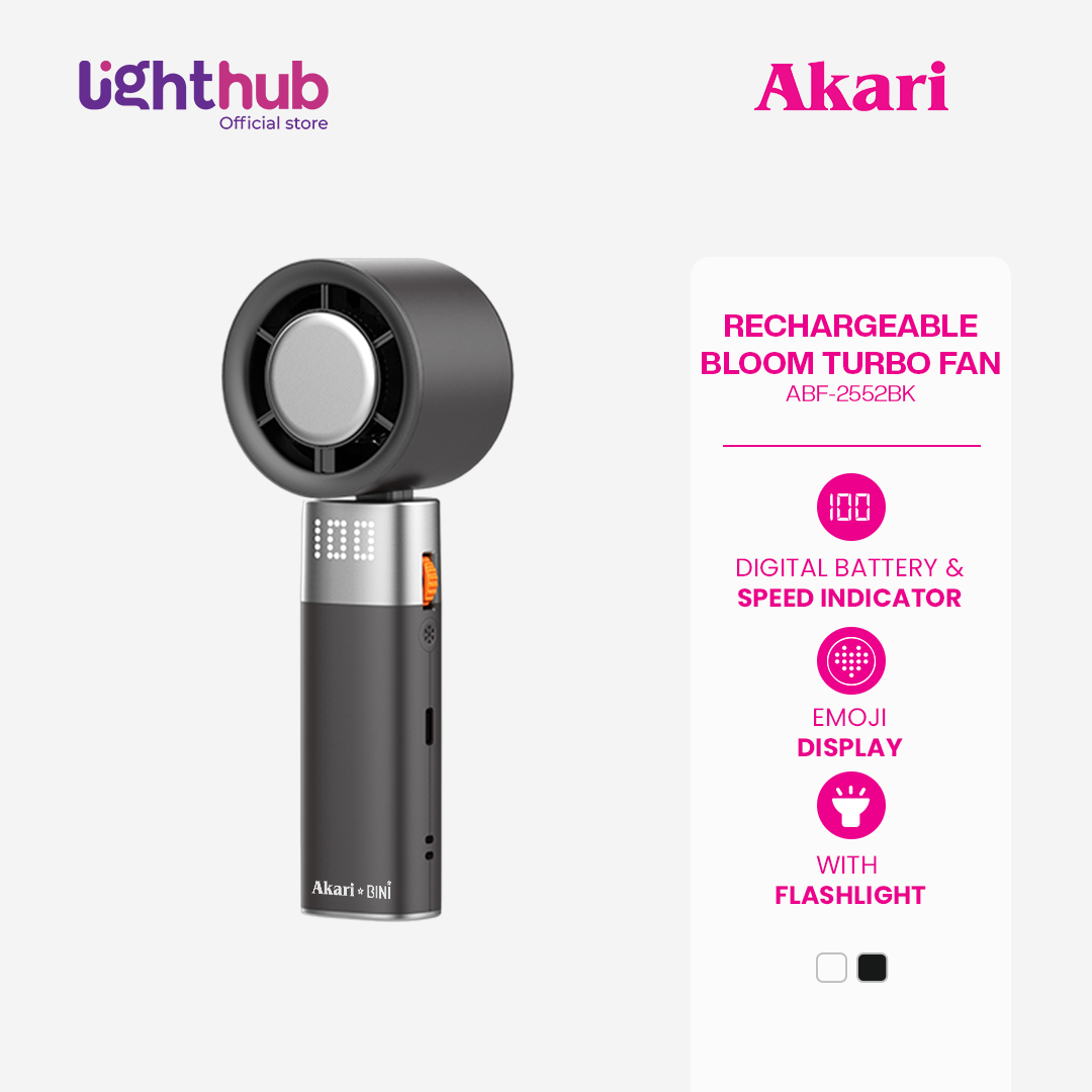 Akari X Bini : Akari Rechargeable Bloom Turbo Fan (ABF-2552BK) RARE ...