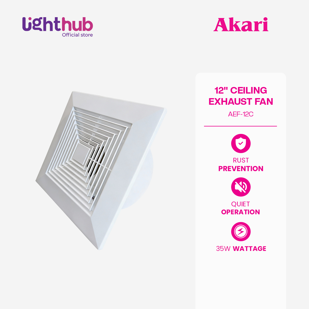 Akari 12" Ceiling Exhaust Fan (AEF-12C) | Lighthub.Store
