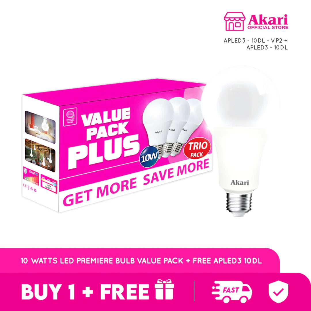 Akari B1G1: LED Premiere Bulb 10Watts Value Pack - Daylight + FREE APL ...