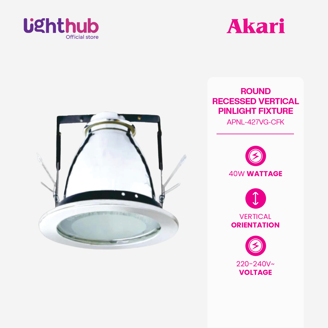 Akari Round Recessed Vertical Pinlight Fixture 427V (APNL-427VG-CFK ...
