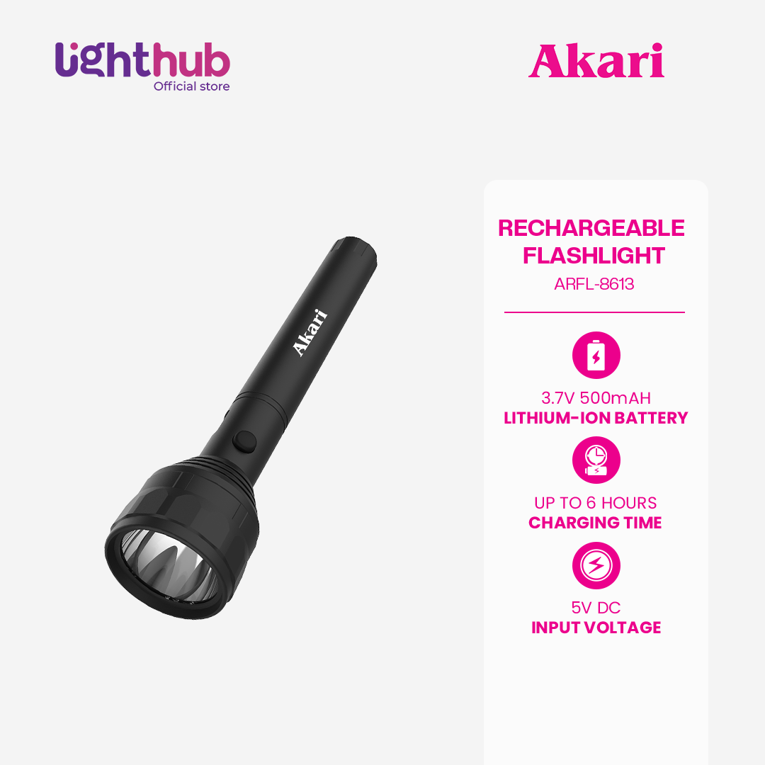 Akari Rechargeable Flashlight (ARFL-8613) | Lighthub.Store