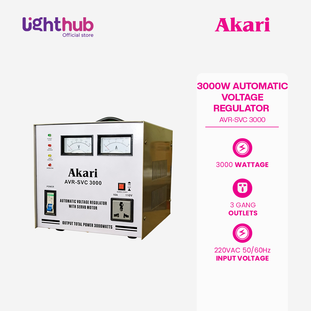 Akari Automatic Voltage Regulator 3000W (AVR-SVC 3000) | Lighthub.Store