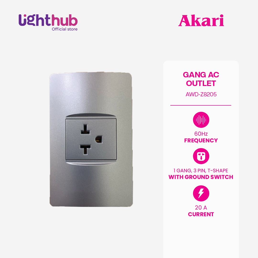 Akari 1 Gang AC Outlet (AWD-Z8205) | Lighthub.Store
