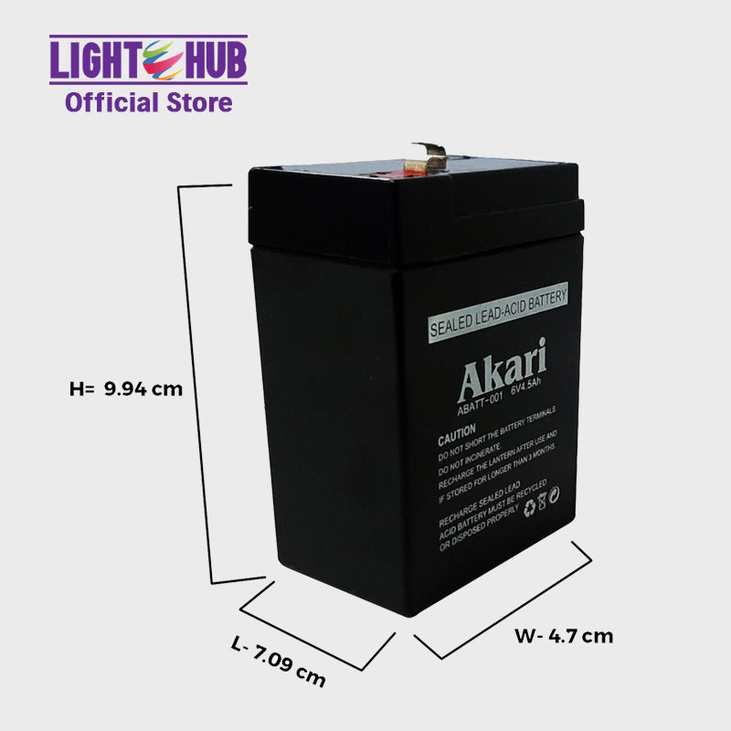 Akari Sealed Lead-Acid Rechargeable Battery (ABATT001) | Lighthub.Store
