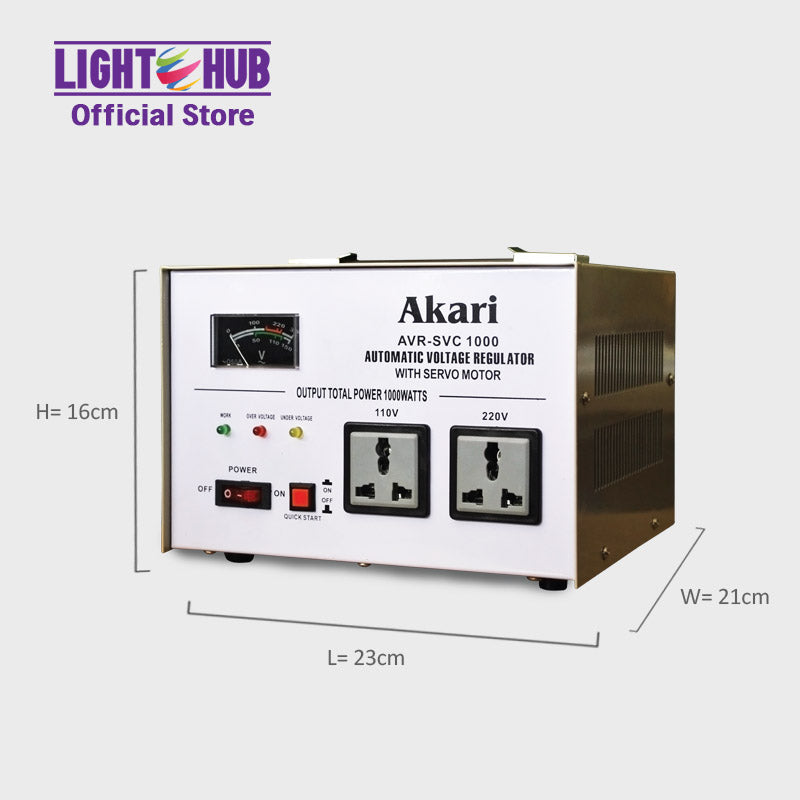 Akari Automatic Voltage Regulator - AVR 1000W (AVR-SVC 1000) | Lighthub ...