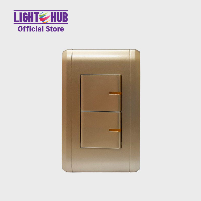 Akari 2 Gang 1 Way Switch (AWD2015V (G)) | Lighthub.Store