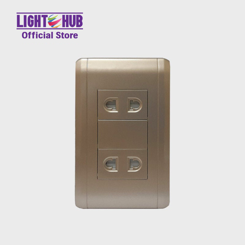 Akari 2 Gang Universal Socket Gold (AWD2GUV (G)) | Lighthub.Store